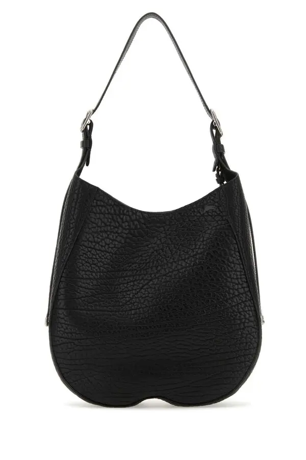 Burberry Leather Medium Chess Shoulder Bag - Black