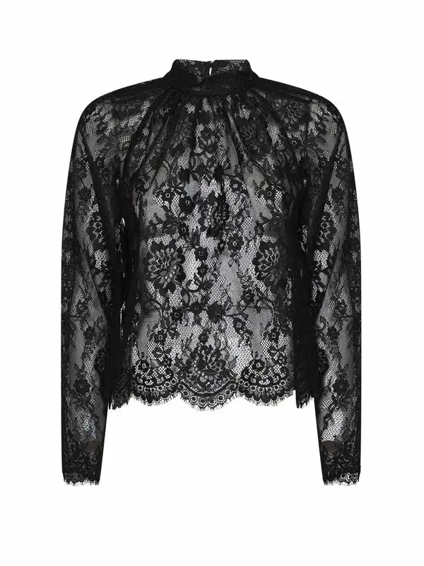 SELF-PORTRAIT Lace Long-sleeve Blouse - Multicolor
