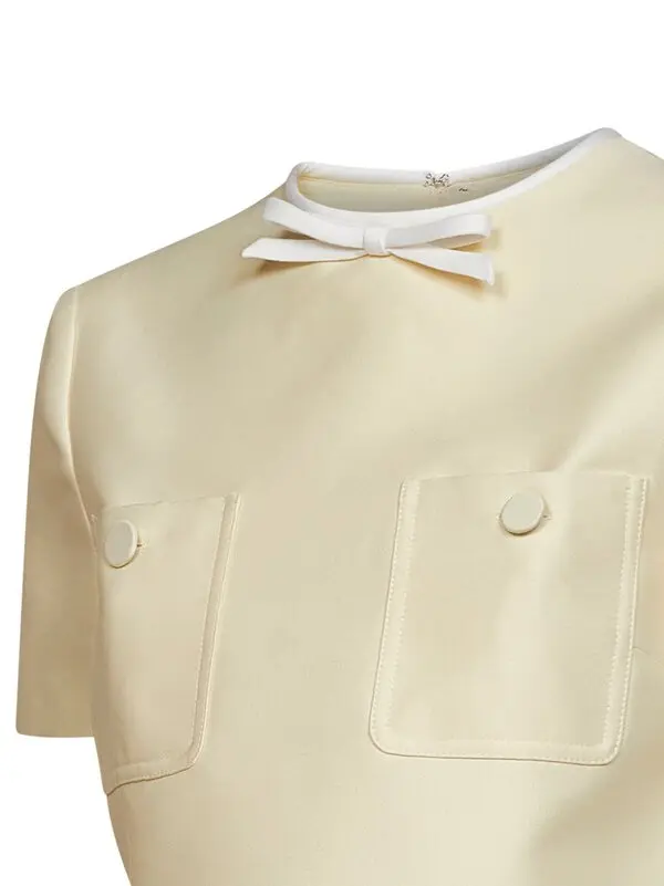 SELF-PORTRAIT Cropped Top With Bow Detail - Multicolor