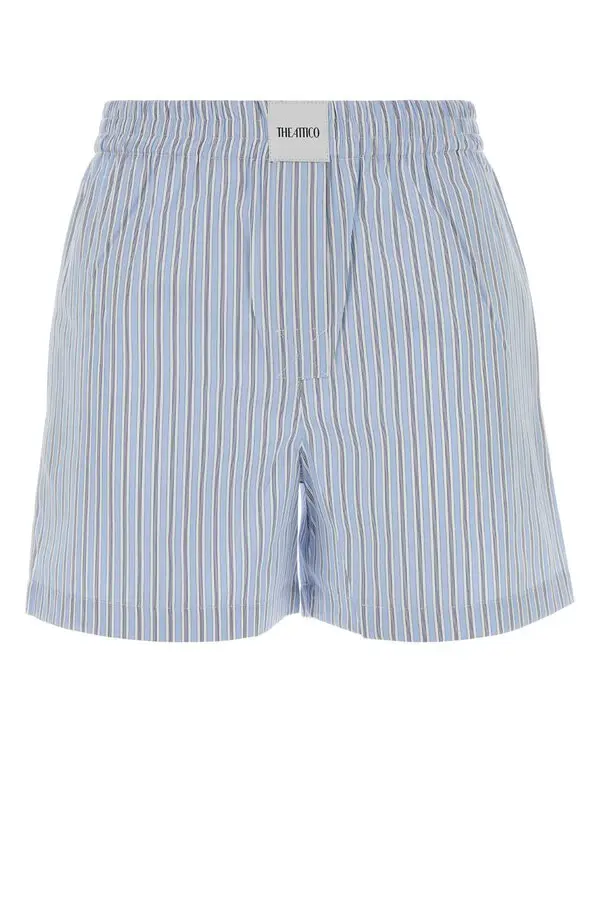 Attico Embroidered Poplin Shorts - Multicolor