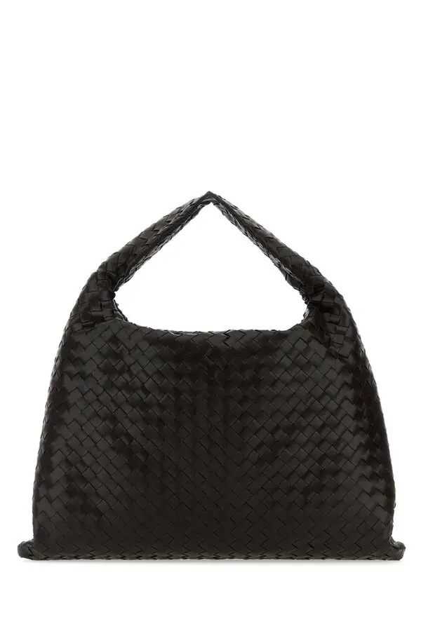 Bottega Veneta Dark Leather Woven Shoulder Bag - Brown