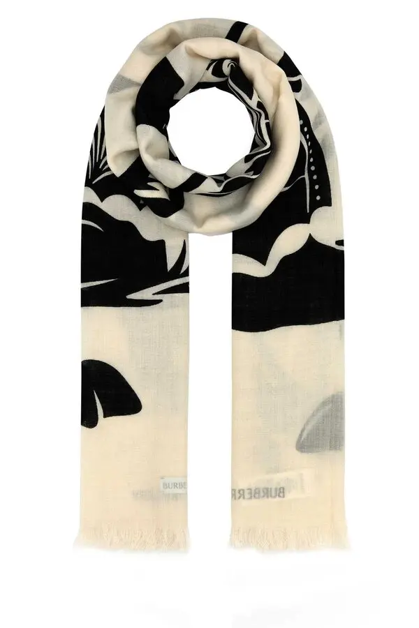 Burberry Embroidered Wool Scarf - Multicolor