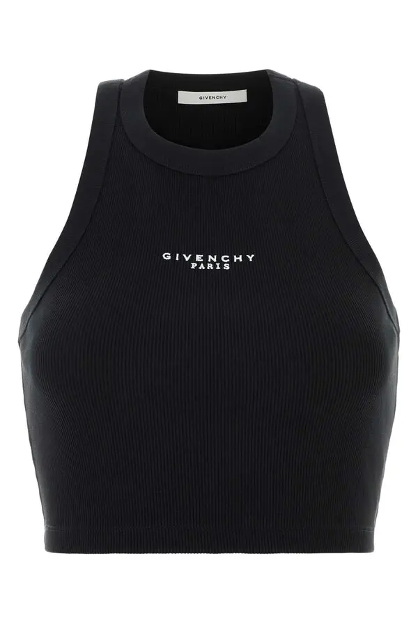 Givenchy Stretch Cotton Crop Top - Black