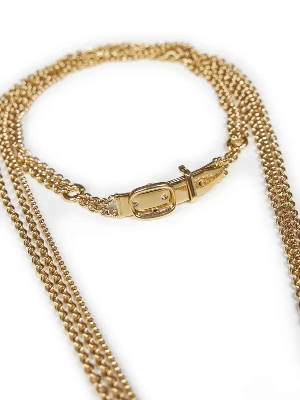 Chloé Gold Metal Scarf-style Multi-chain Necklace