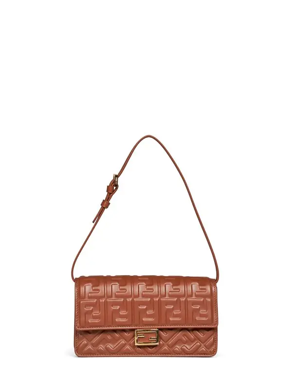 Fendi Tan Wallet On Chain Baguette Minibag - Multicolor