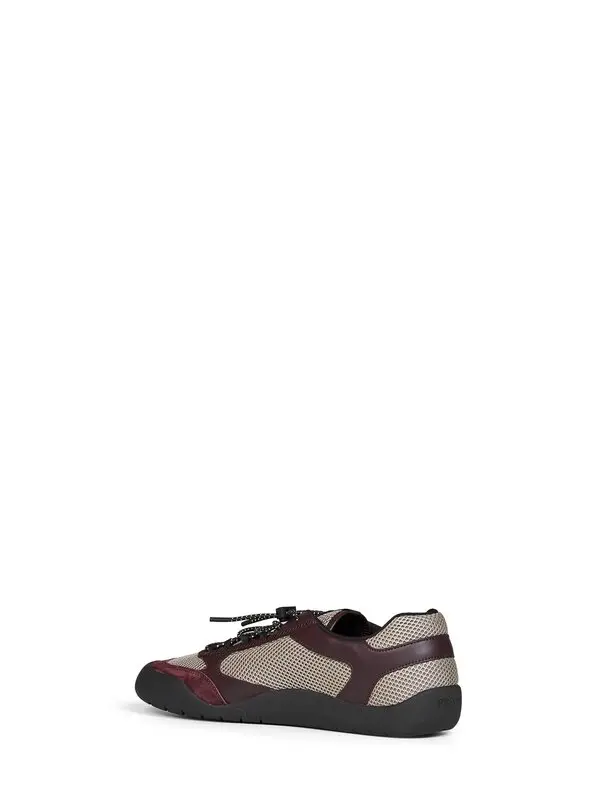 Prada Speedrock Sneakers In Clay And Burgundy Leather And Mesh - Multicolor