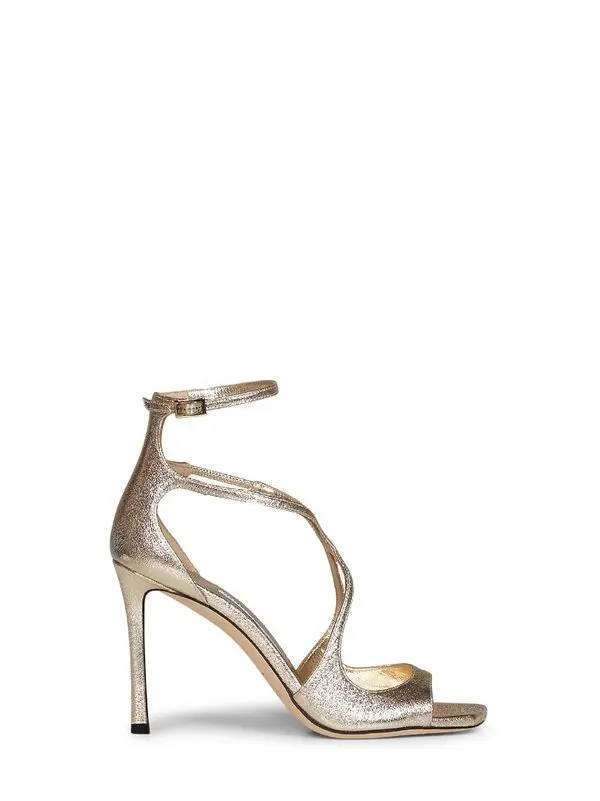 JIMMY CHOO Azia 95 Sandals In Platinum Brilliance Fabric - Multicolor