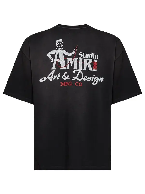 Amiri Black Cotton Jersey Studio Oversized T-shirt