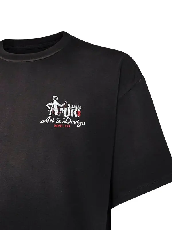 Amiri Black Cotton Jersey Studio Oversized T-shirt