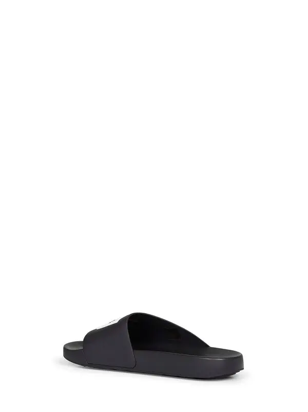 Givenchy Black Rubber Label Slide Flat Mules