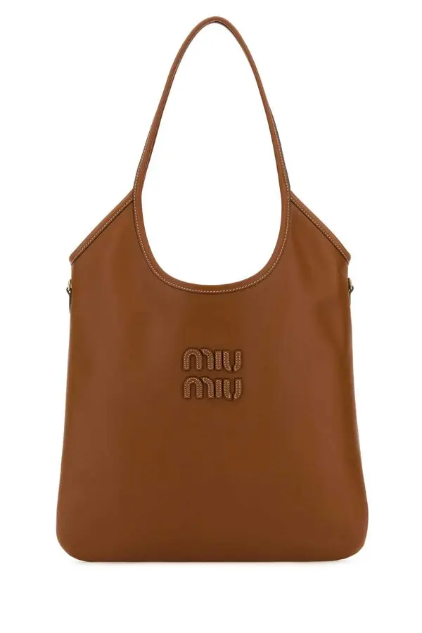 Miu Miu Caramel Leather Shopping Bag - Brown