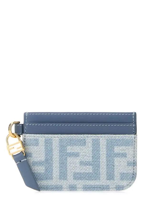 Fendi Printed Leather And Denim Card Holder - Multicolor