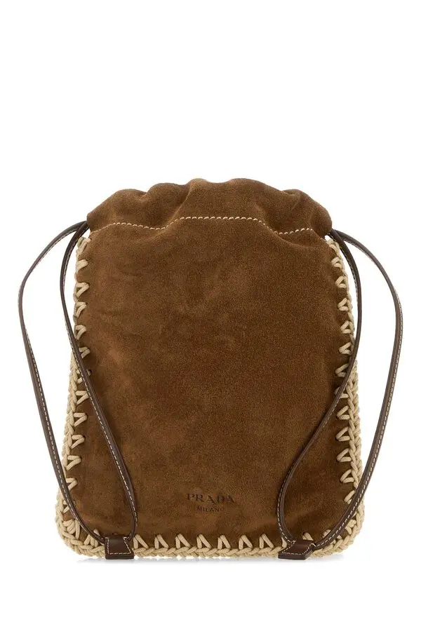 Prada Chocolate Suede Phone Holder - Brown