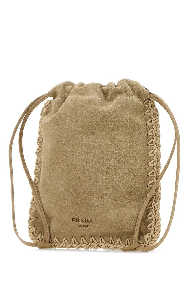 Prada Cappuccino Suede Phone Holder - Brown