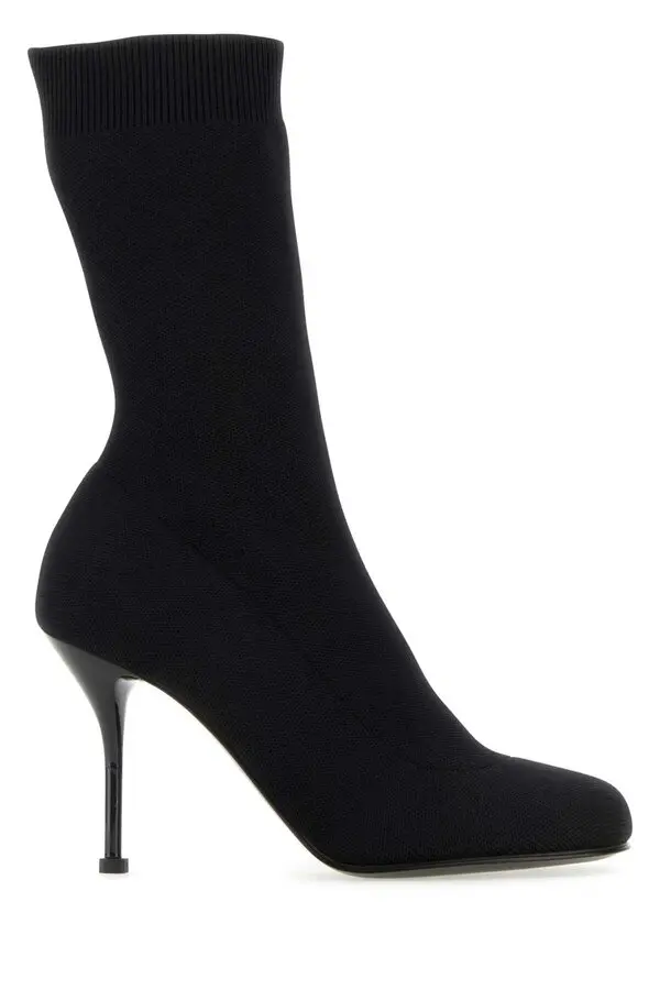 Alexander McQueen Stretch Nylon Ankle Boots - Black