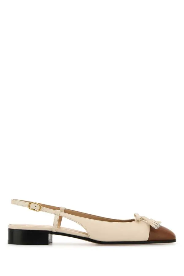 Valentino Garavani Two-tone Leather Ballerina Slingbacks - Multicolor