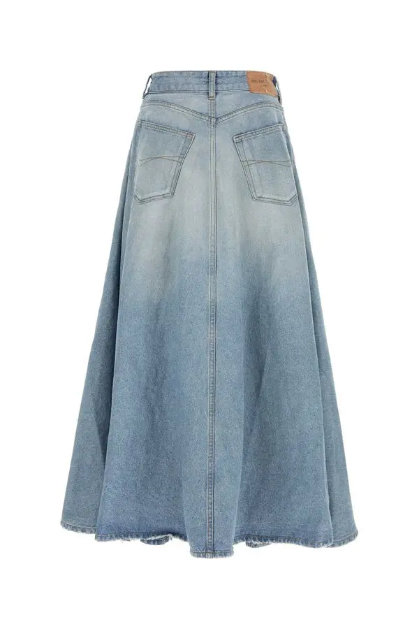 Balenciaga Denim Maxi Skirt - Blue