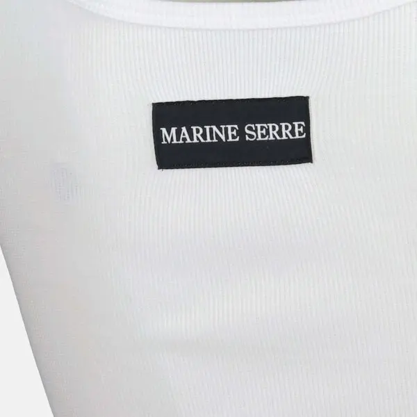 MARINE SERRE Moon Logo Ribbed Jersey Maxi Dress