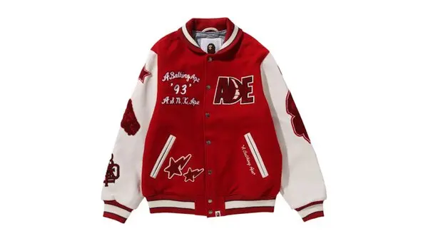 A BATHING APE Motif Varsity Jacket