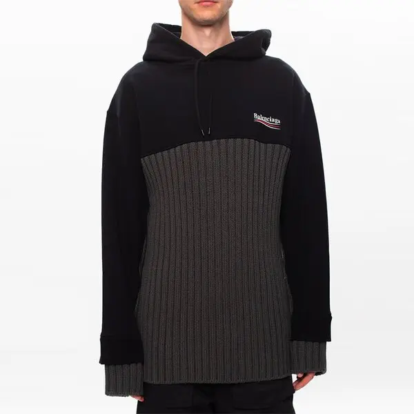 Balenciaga Cola Label Splicing Hooded Sports Sweatshirt