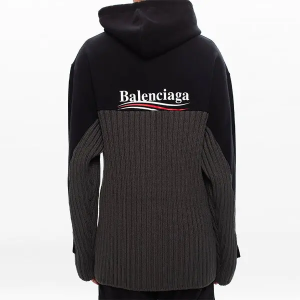 Balenciaga Cola Label Splicing Hooded Sports Sweatshirt