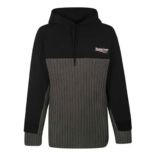Balenciaga Cola Label Splicing Hooded Sports Sweatshirt