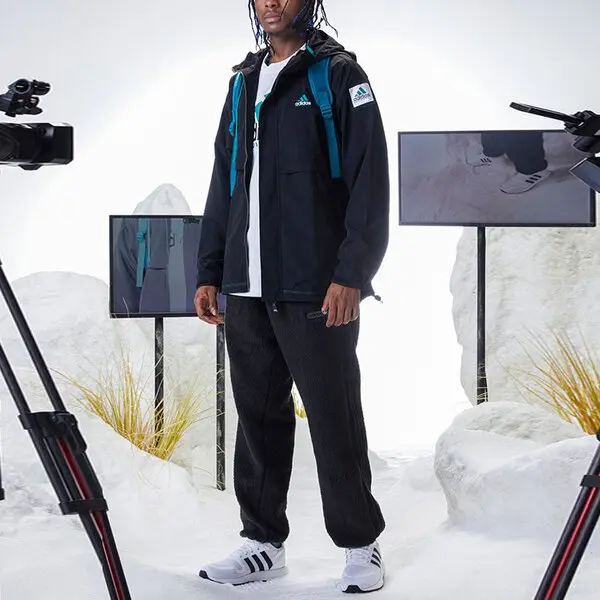 Adidas Zipper Design Adjustable Hooded Jacket