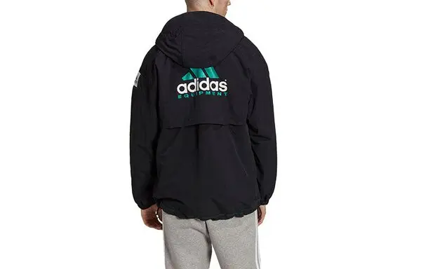 Adidas Zipper Design Adjustable Hooded Jacket
