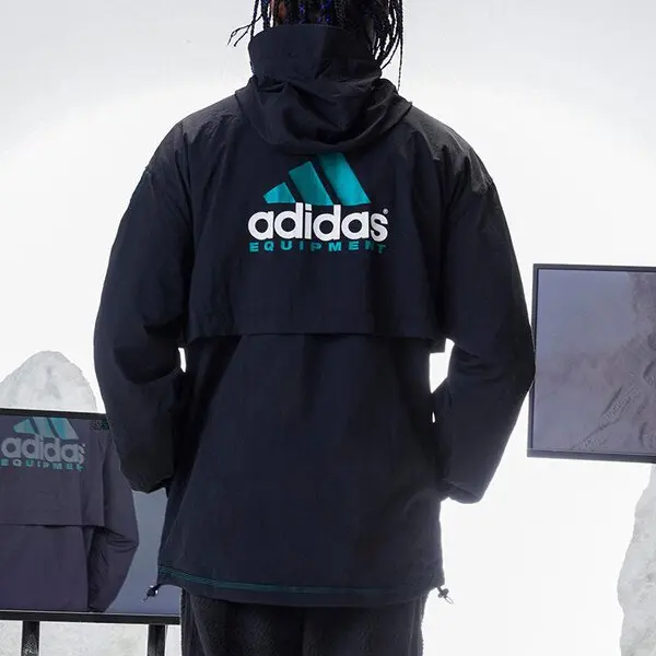Adidas Zipper Design Adjustable Hooded Jacket