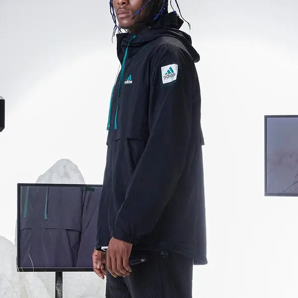Adidas Zipper Design Adjustable Hooded Jacket