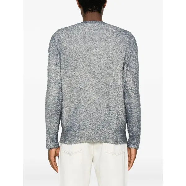 Avant Toi Grey Bouclé-knit Crew Neck Long Sleeve Jumper