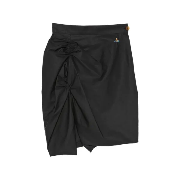 VIVIENNE WESTWOOD Asymmetric Skirt With Ruched Detailing - Black