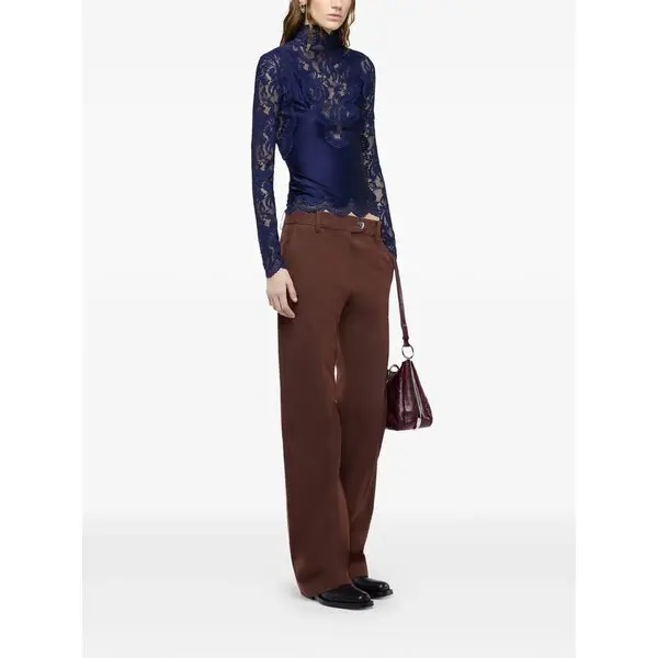 Rabanne Lace Panel High Neck Top