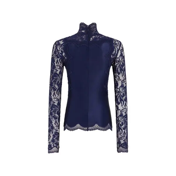 Rabanne Lace Panel High Neck Top