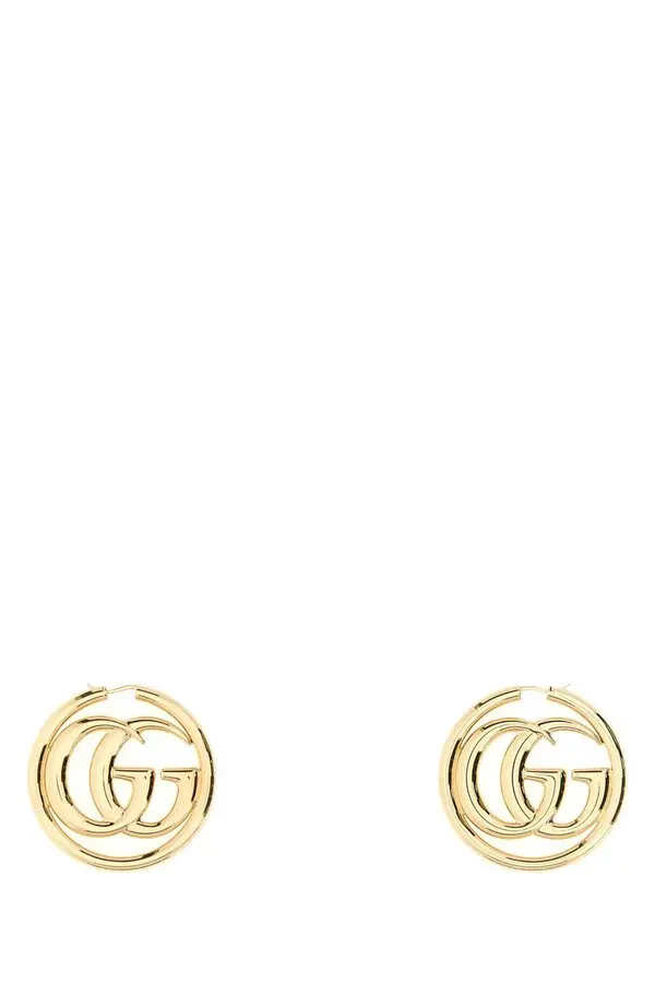 Gucci Metal Gg Marmont Hoop Earrings - Gold