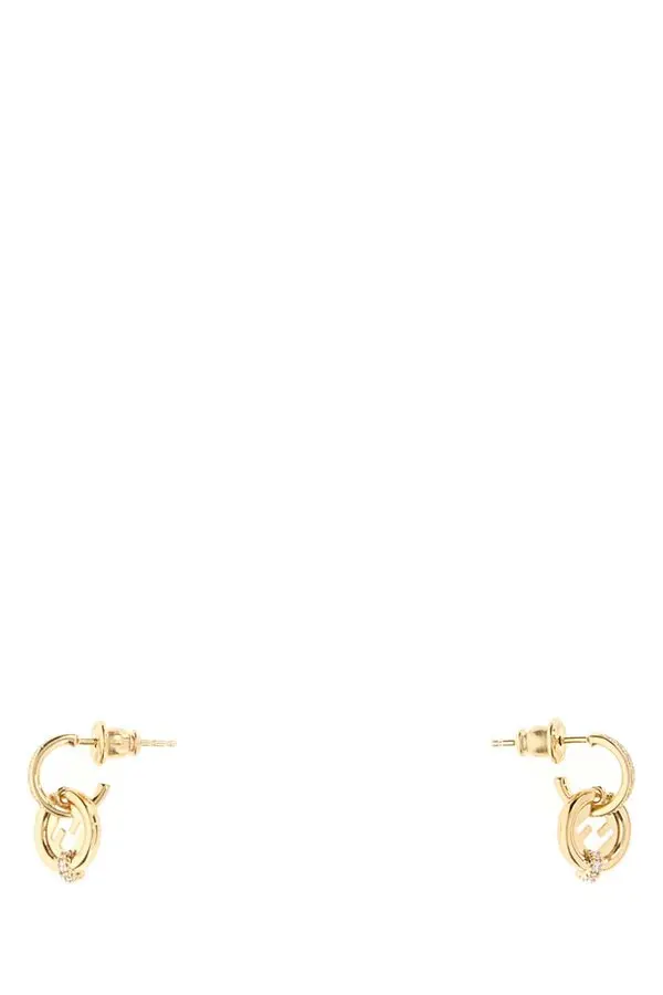 Fendi Metal Hoop Earrings With Logo Detail