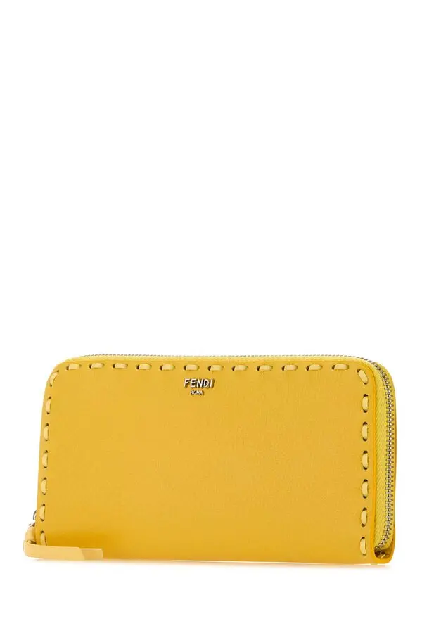Fendi Leather Wallet - Yellow