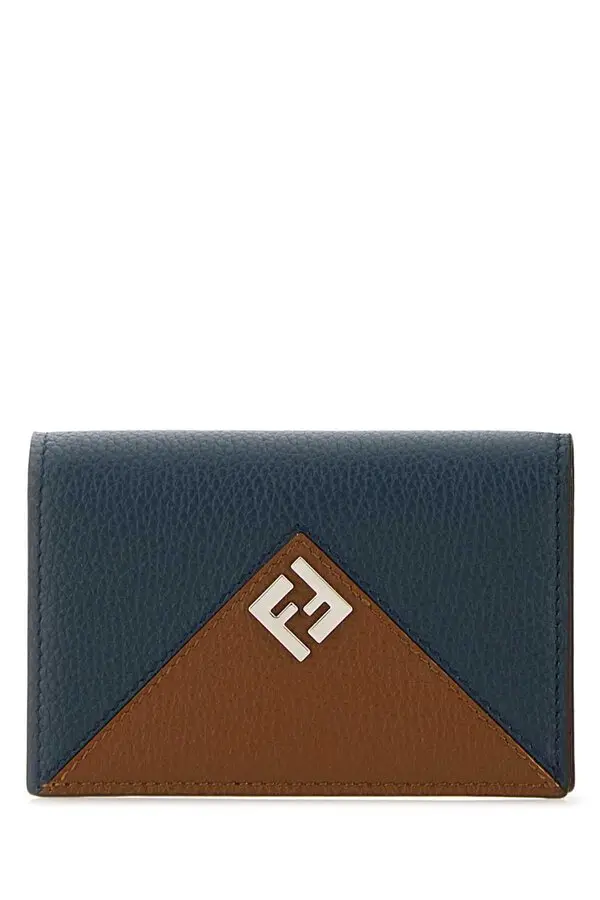 Fendi Navy Leather Card Holder - Blue