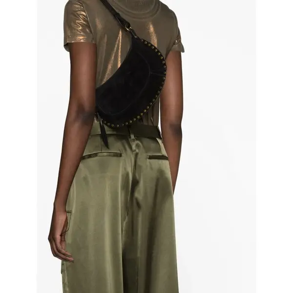 Isabel Marant Étoile Suede Studded Shoulder Bag - Black