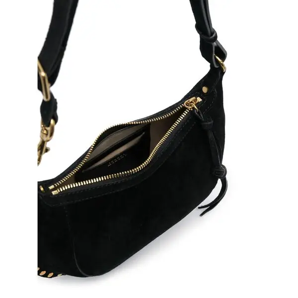 Isabel Marant Étoile Suede Studded Shoulder Bag - Black