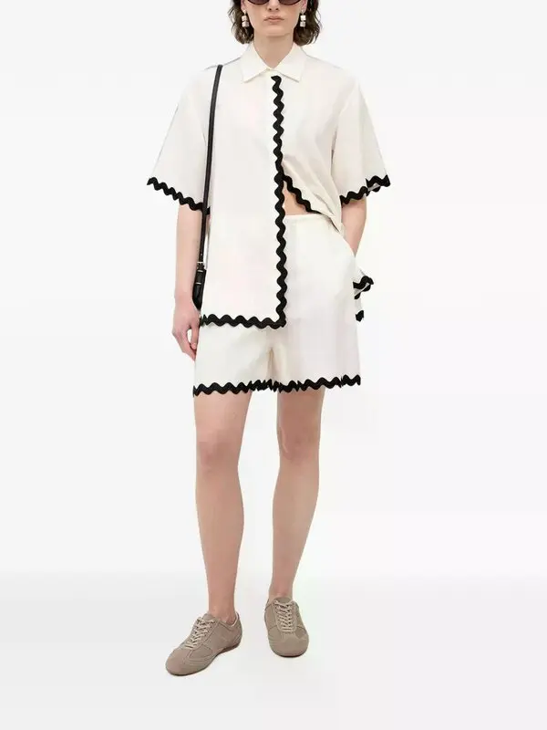 Hugo Scalloped Trim Short Sleeve Shirt