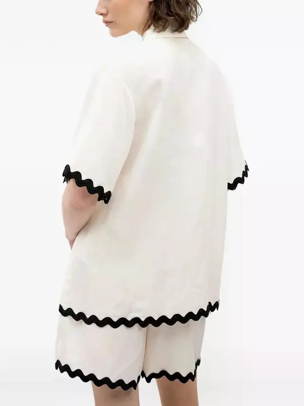 Hugo Scalloped Trim Short Sleeve Shirt