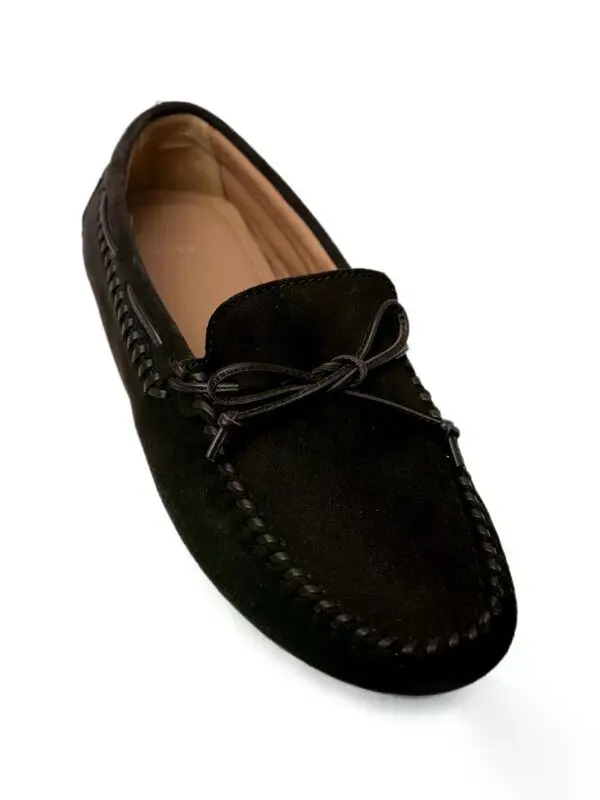 BOSS Bow Detail Suede Loafers - Brown