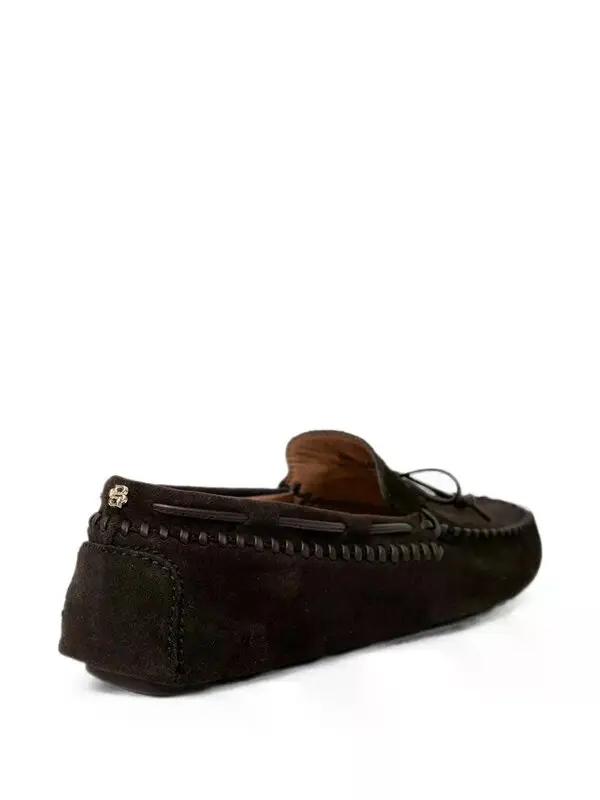 BOSS Bow Detail Suede Loafers - Brown