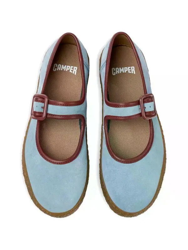 Camper Peu Terreno Suede Ballet Flats - Blue