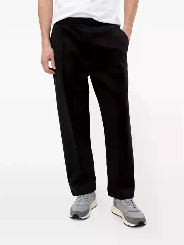 BOSS Elasticated-waistband Logo-patch Trousers