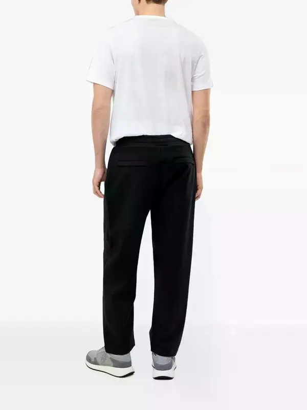 BOSS Elasticated-waistband Logo-patch Trousers