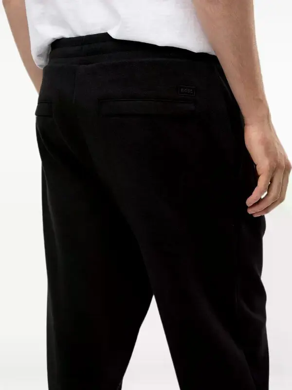 BOSS Elasticated-waistband Logo-patch Trousers