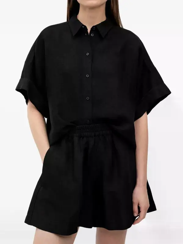 BOSS Linen Shorts With Elasticated Waistband