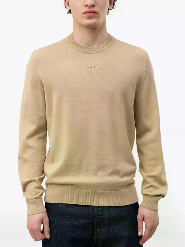 Hugo Logo Plaque Crew-neck Sweater